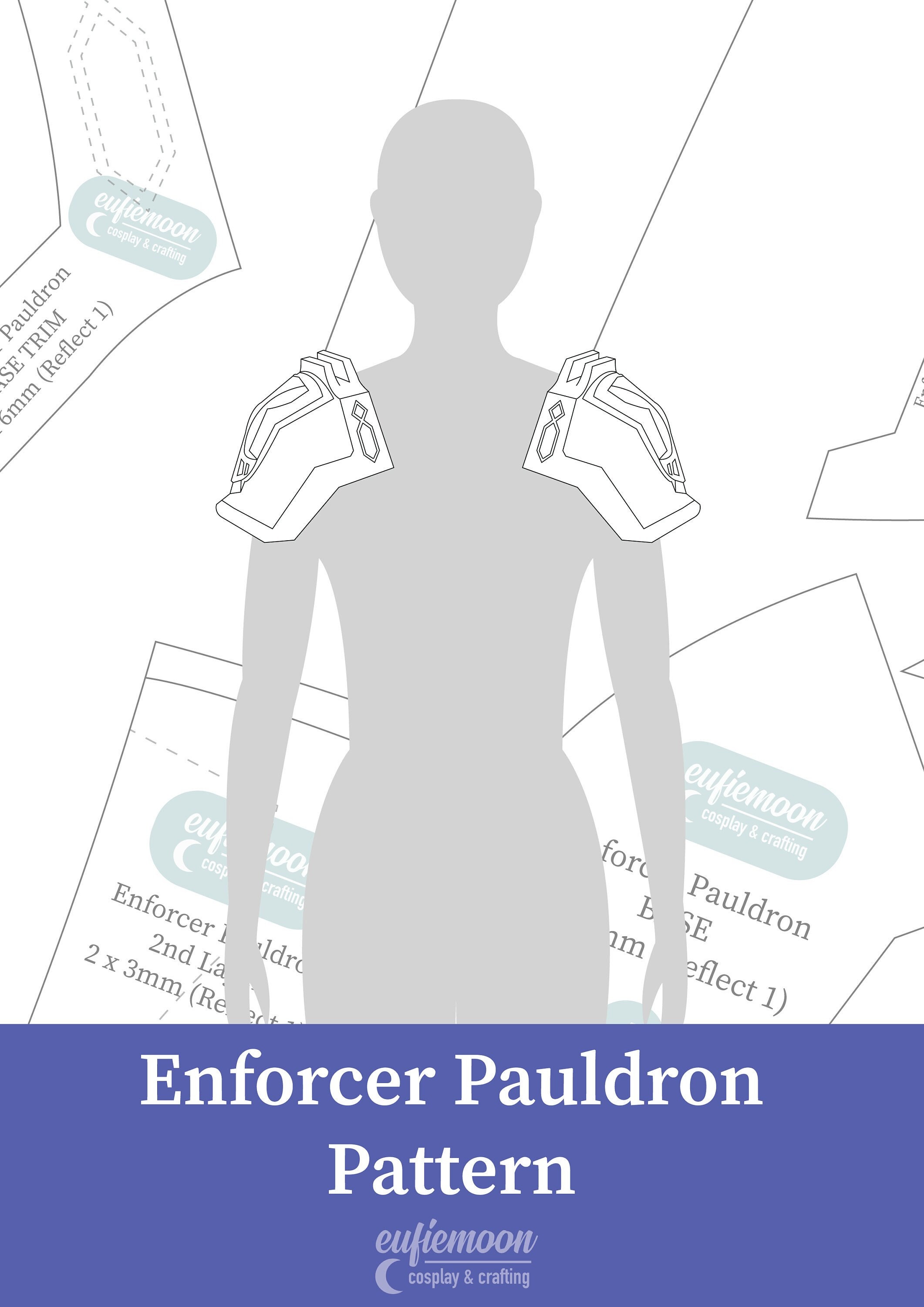 Arcane Season 2 Caitlyn Kiramman Vi Enforcer Pauldron Pattern Cosplay ...