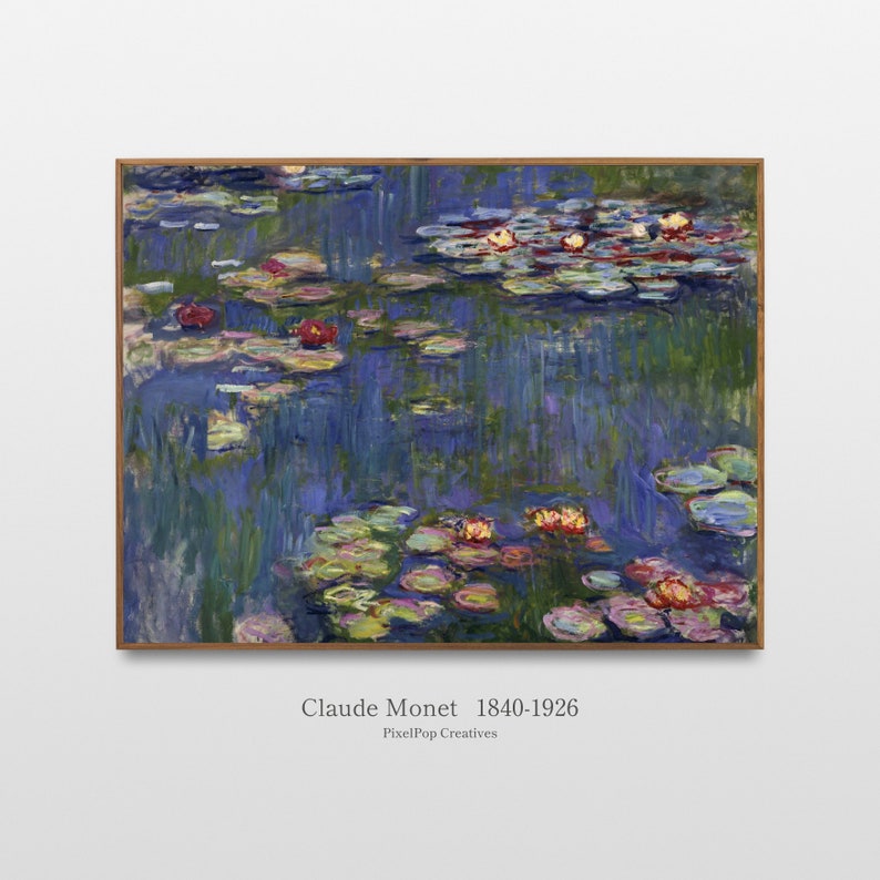 Claude Monet Water Lilies 1916,classic French Impressionist Landscape ...