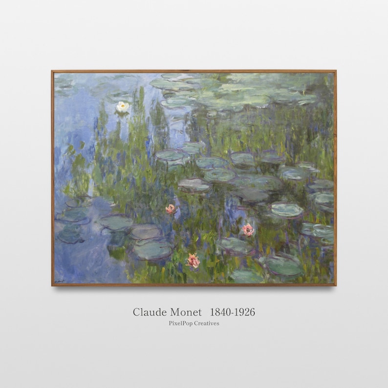 Vintage Claude Monet Painting Water Lilies Digital Print, Famous ...
