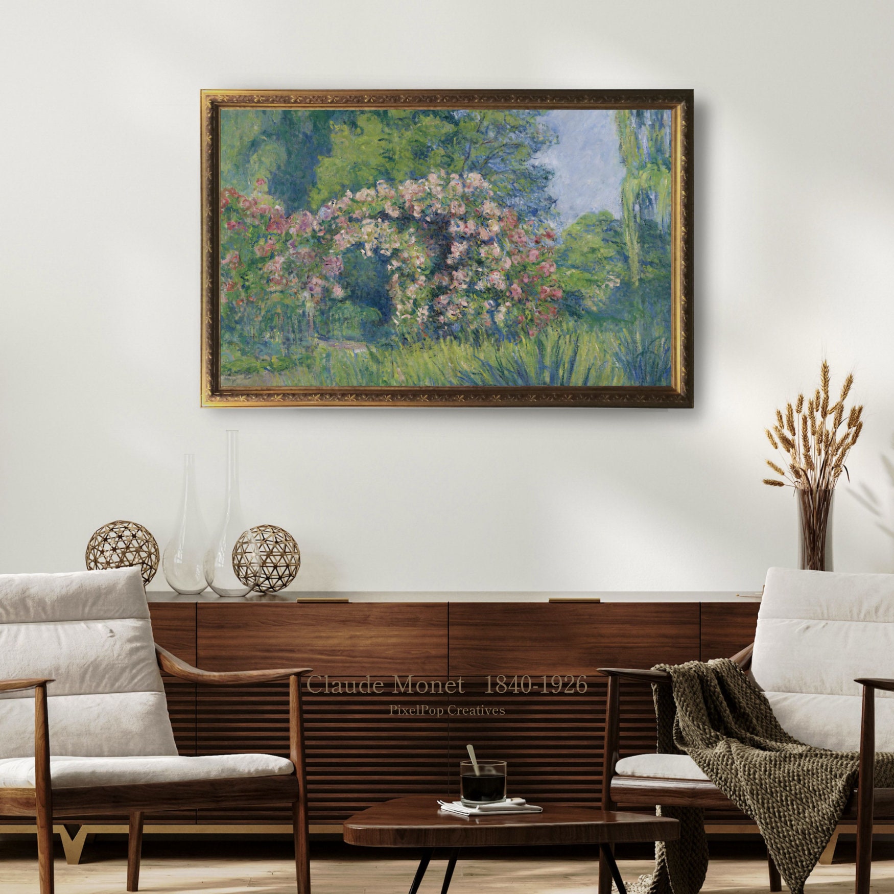 Vintage Claude Monet Painting the Artist's Garden Digital Print, Famous ...