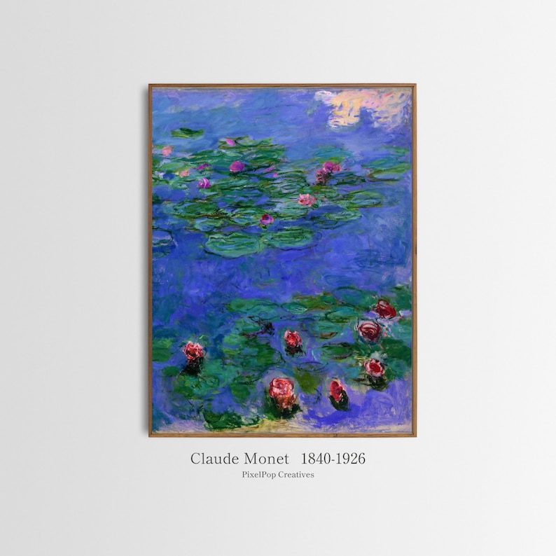 Claude Monet Water Lilies, Set of 30, Impressionist Vintage Painting ...