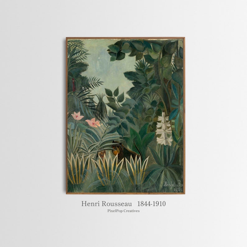 Henri Rousseau Jungle Fantasy Collection, Set of 8, Playful Surrealist ...