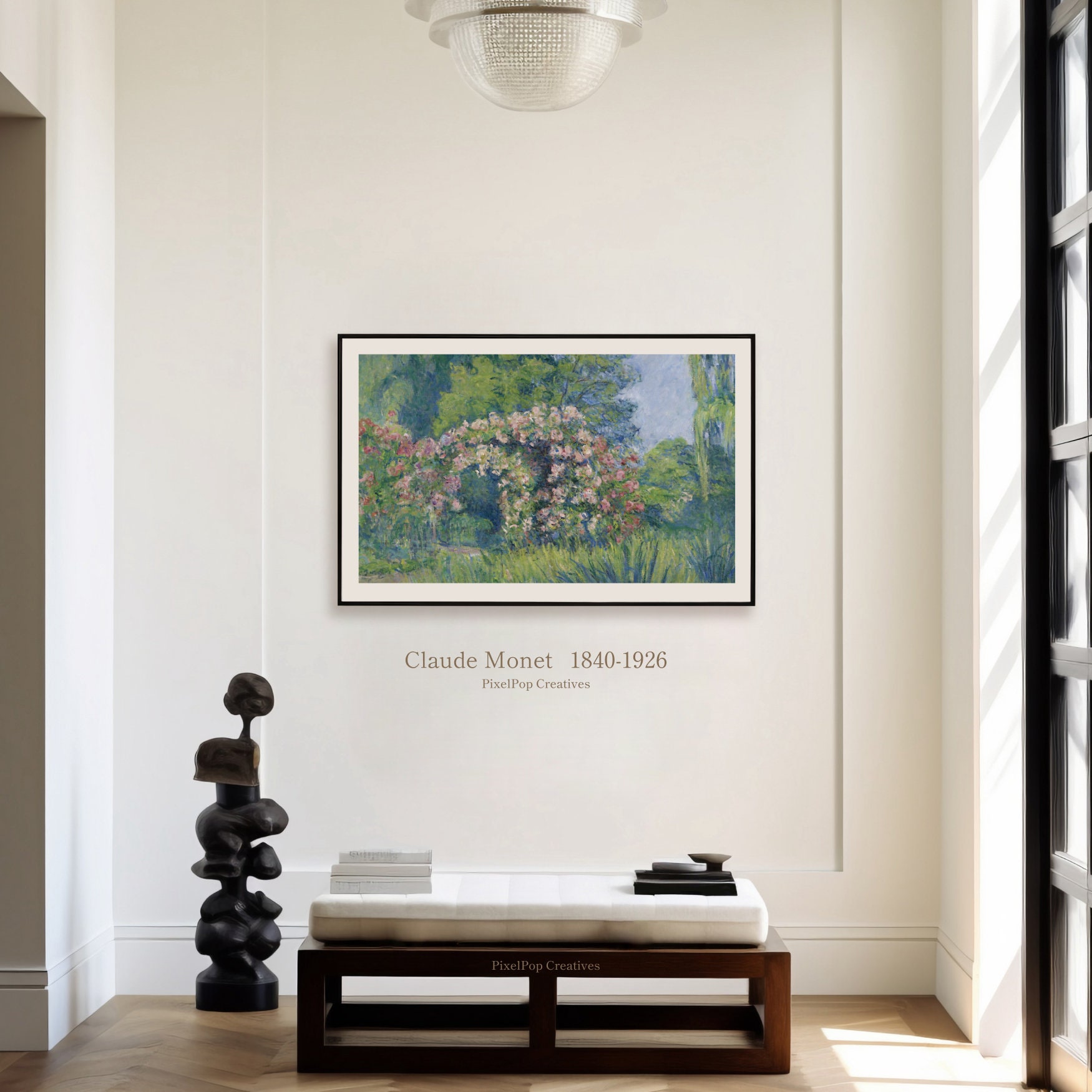 Vintage Claude Monet Painting the Artist's Garden Digital Print, Famous ...