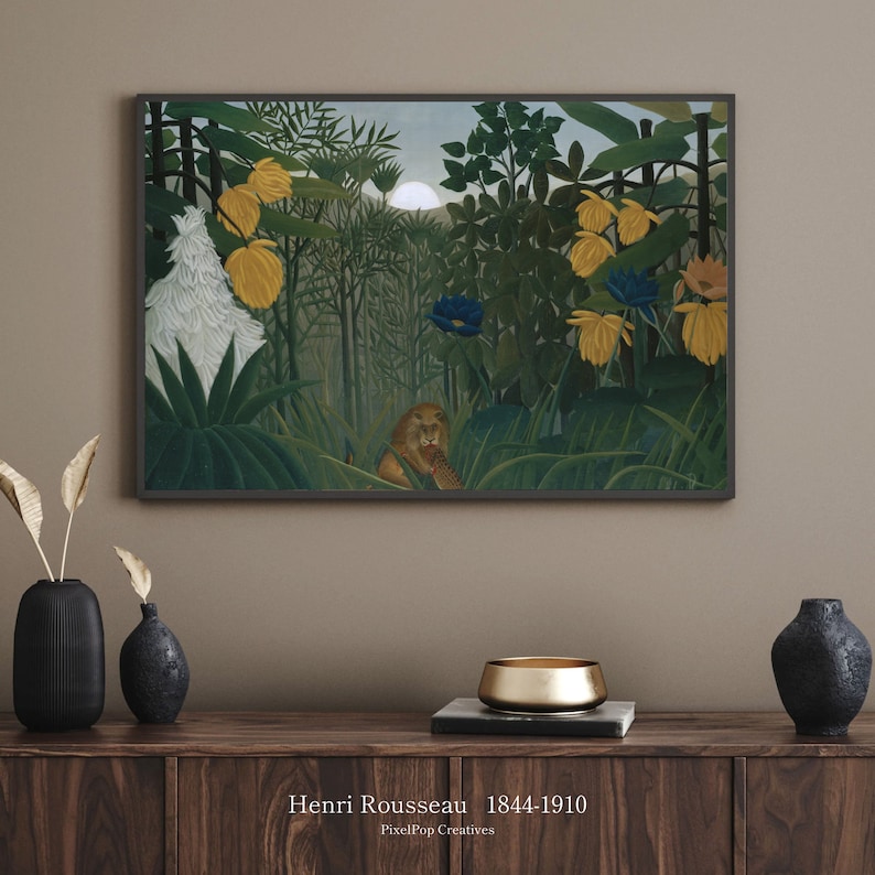Henri Rousseau Jungle Fantasy Collection, Set of 8, Playful Surrealist ...