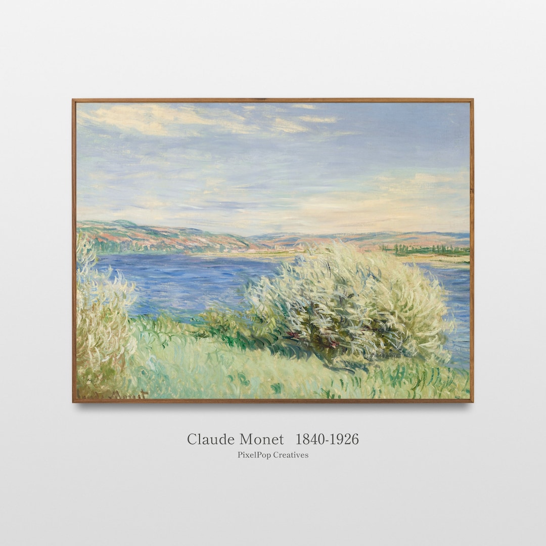 Vintage Claude Monet Painting the Banks of the Seine Near Vetheuil ...