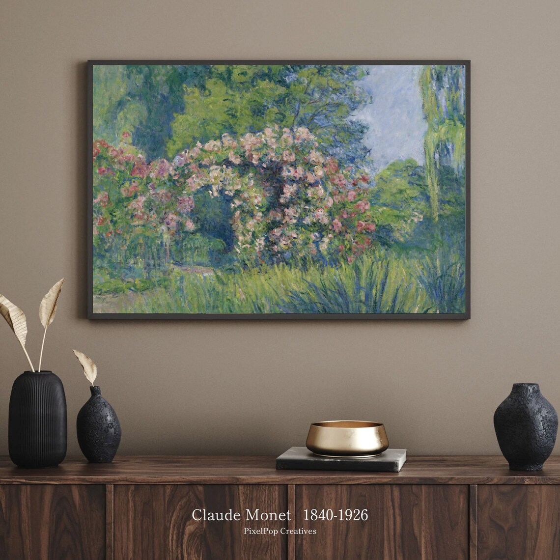 Vintage Claude Monet Painting the Artist's Garden Digital Print, Famous ...