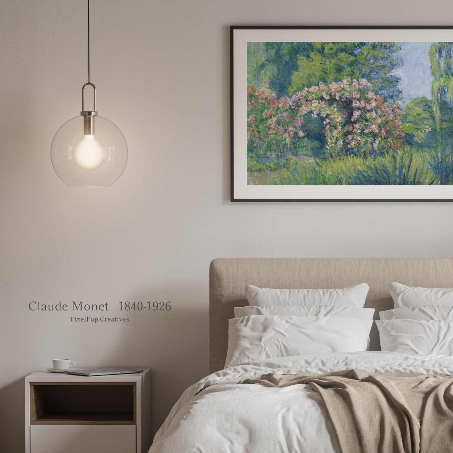 Vintage Claude Monet Painting the Artist's Garden Digital Print, Famous ...