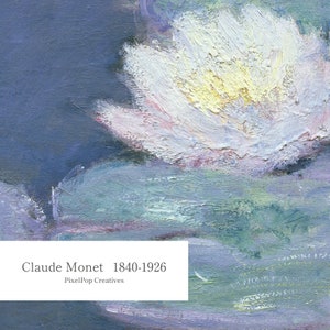 Vintage Claude Monet Painting Water Lilies Digital Print, Famous ...