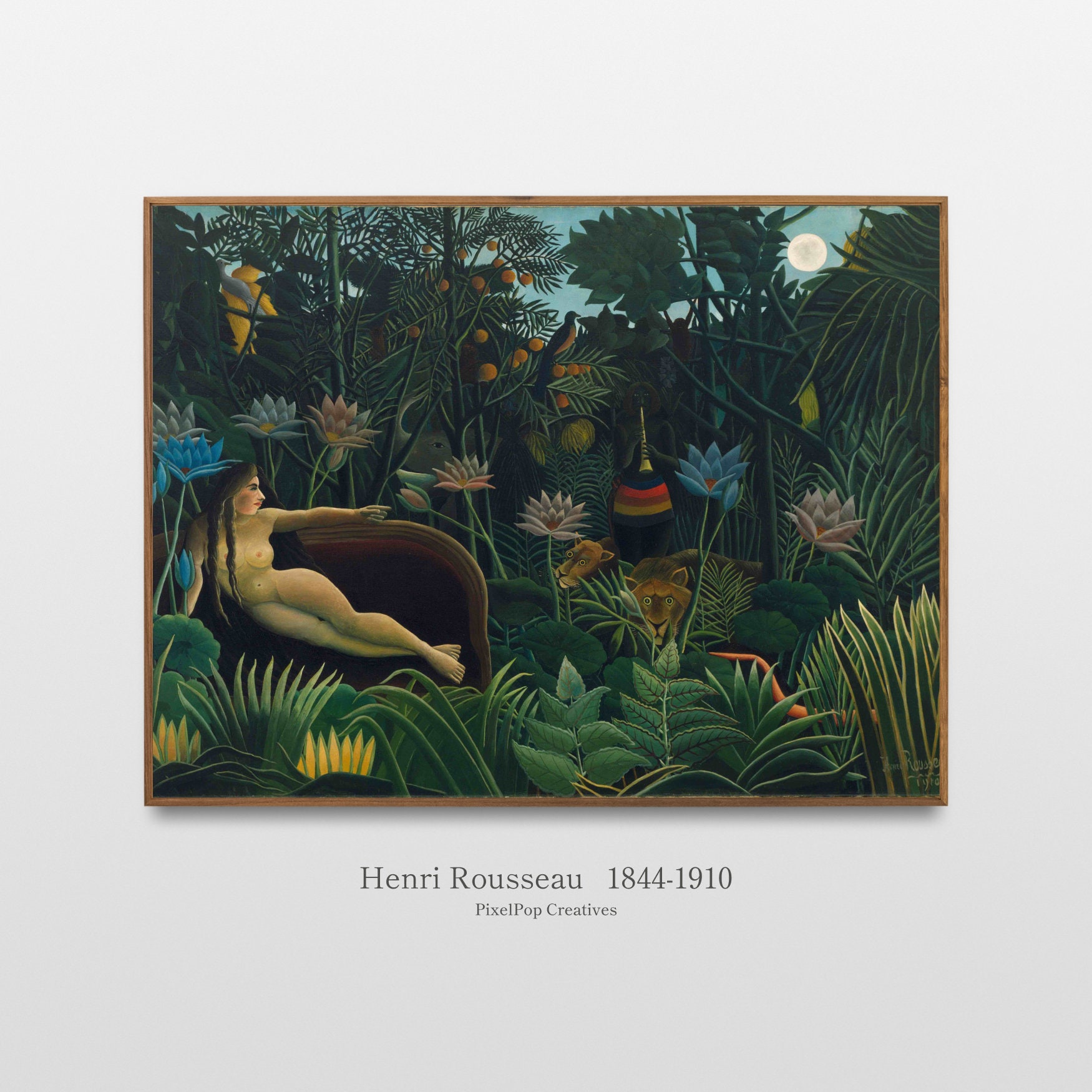 Henri Rousseau Jungle Fantasy Collection, Set of 8, Playful Surrealist ...