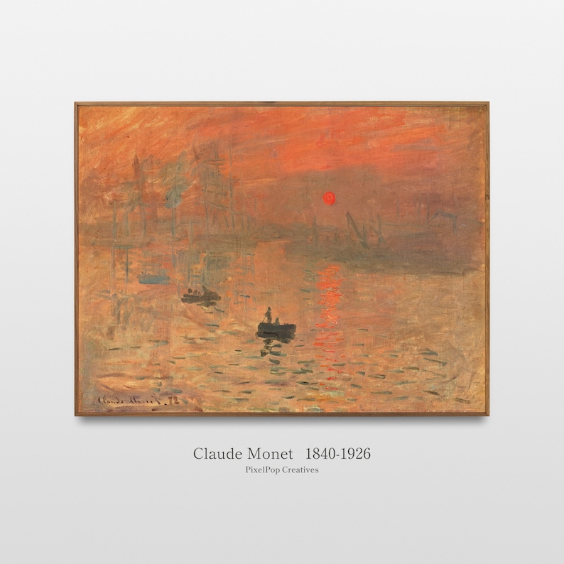Claude Monet Impression Sunrise Soleil Levant,impressionist Vintage ...