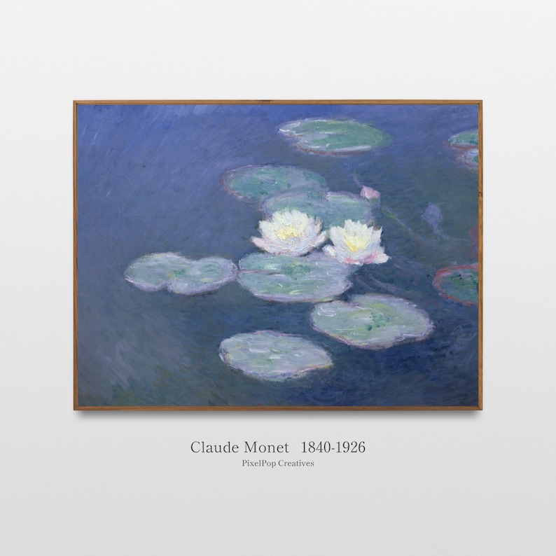 Vintage Claude Monet Painting Water Lilies Digital Print, Famous ...
