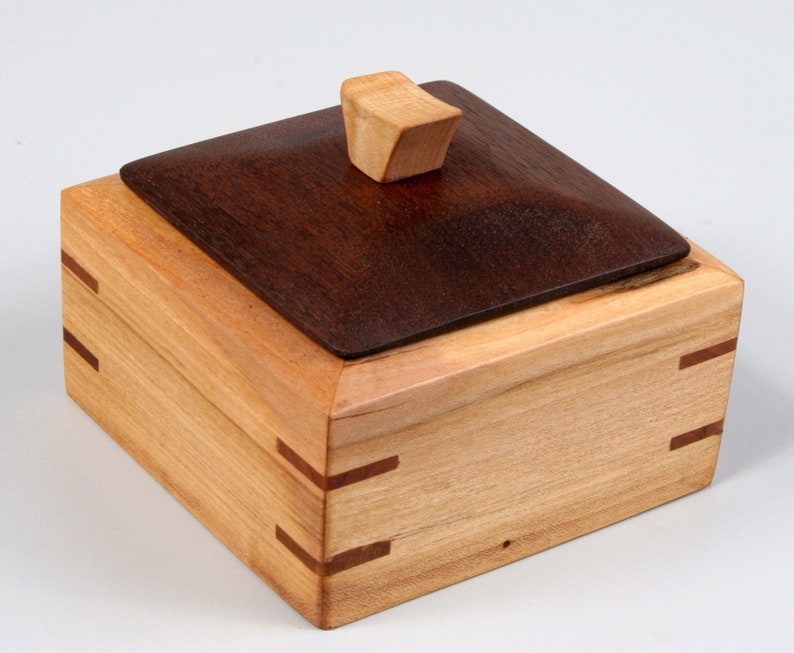 Wood Square Box Walnut and Maple Box Jewelry Box Valet Box - Etsy