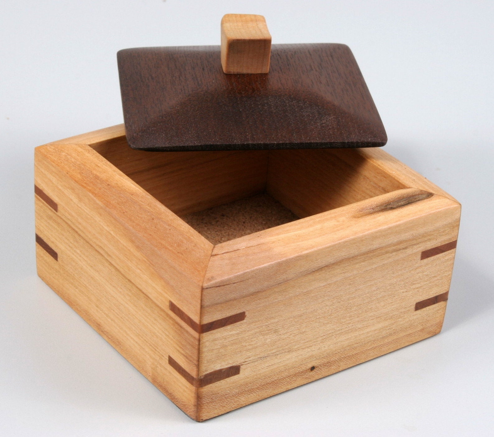 Wood Square Box Walnut and Maple Box Jewelry Box Valet Box - Etsy