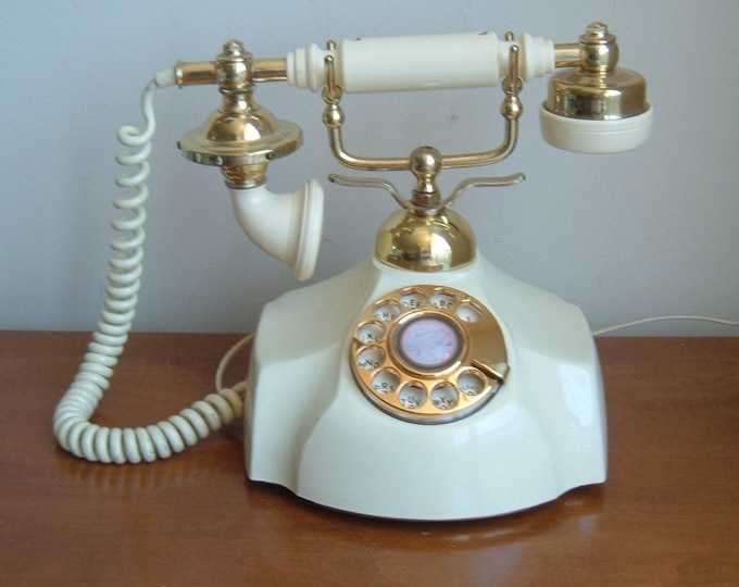 RESERVED for Peachykiz Vintage Princess Phone Ivory and Goldtone sale ...