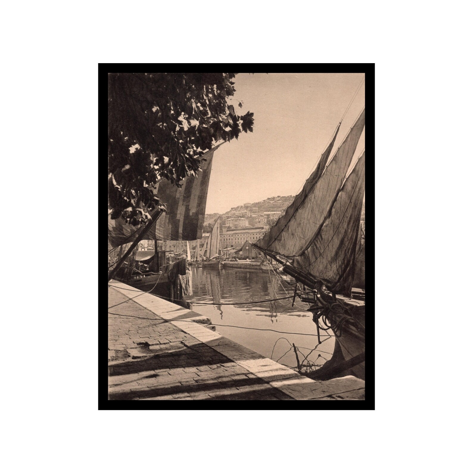 Vintage Harbor Print Italy Printable Italian Wall Art | Etsy