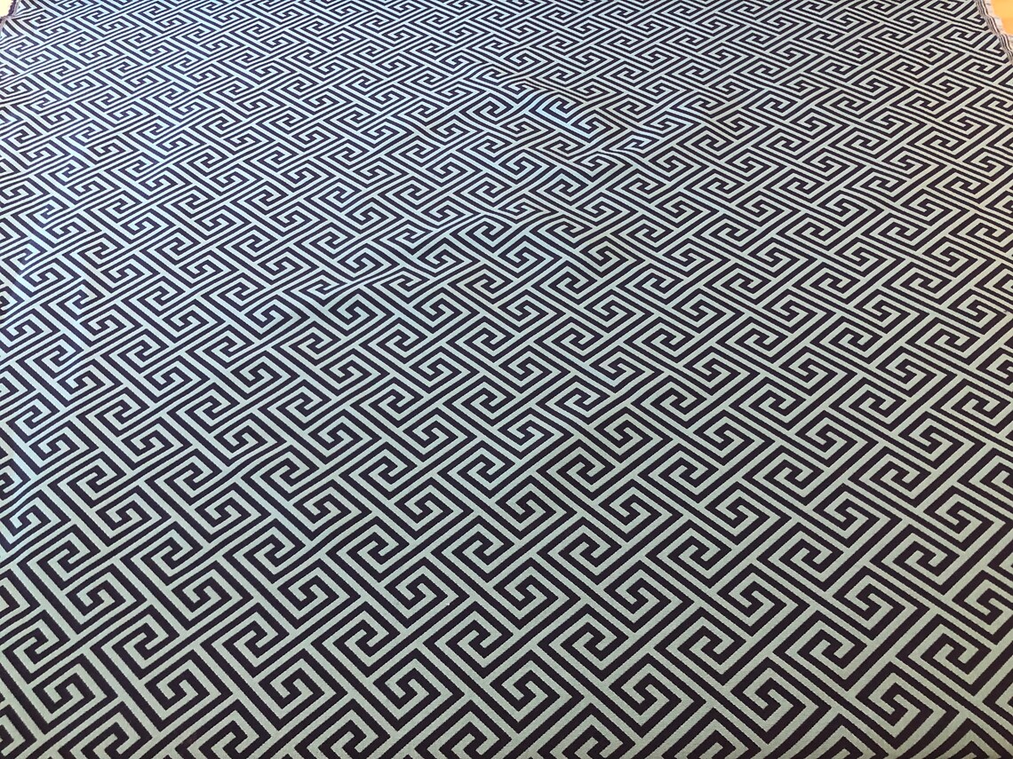 Blue Greek Key Fabric Indoor Outdoor Fabric Schumacher ST. | Etsy