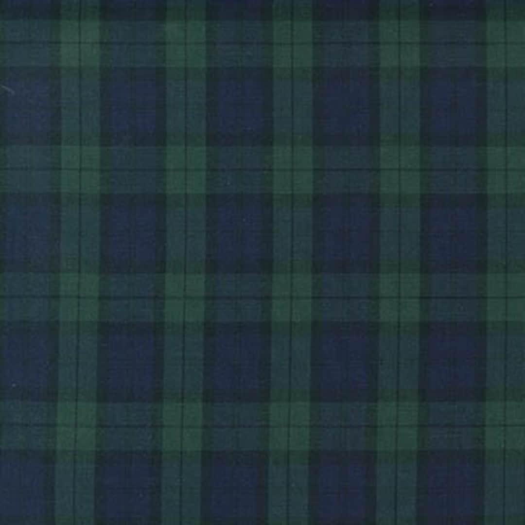 Navy Green Tartan Plaid Fabric, Fabric by the Half Yard, Black Watch ...