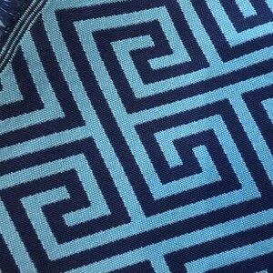 Blue Greek Key Fabric, Indoor Outdoor Fabric, Schumacher ST. Tropez ...