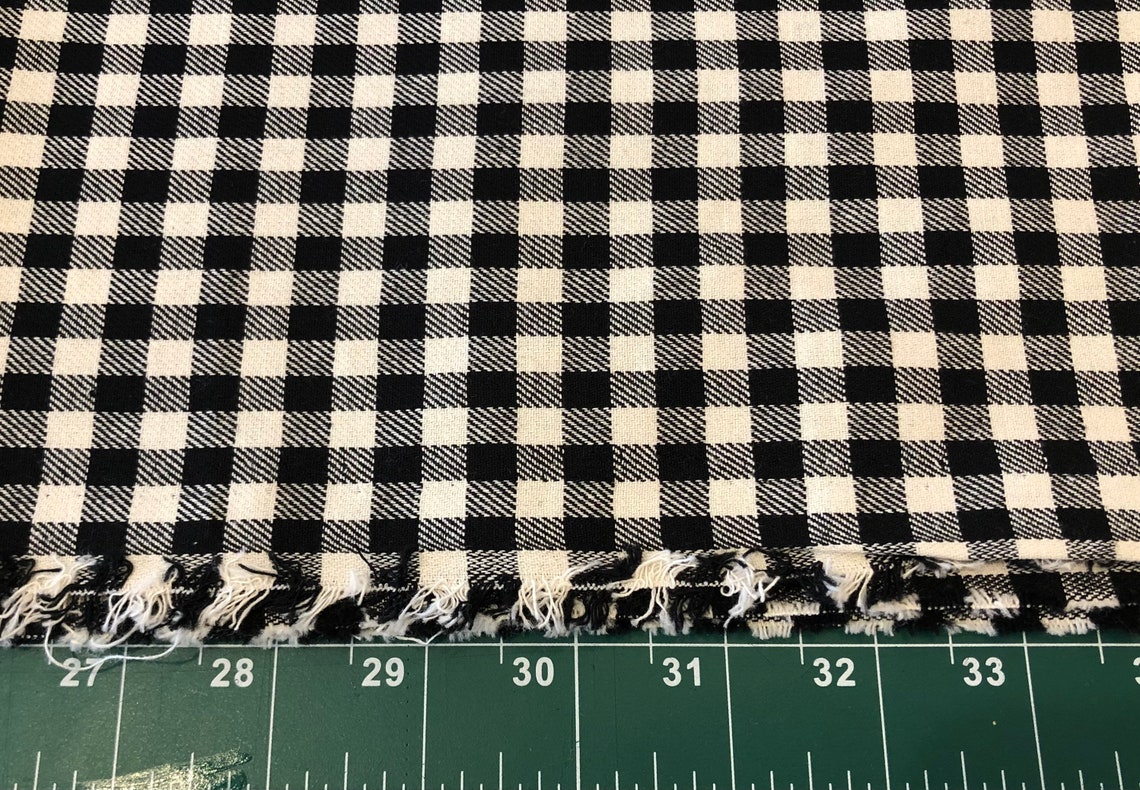 Black Check Fabric Plaid Fabric Fabric by the Half Yard - Etsy