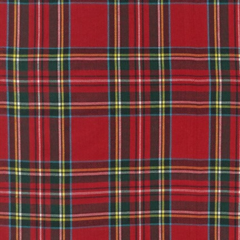 Tartan Plaid Fabric, Fabric by the Half Yard, Red and Black Stewart ...
