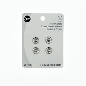 Sew on Snaps, Size 3, 1/2" (12mm), Set of 4, Dritz Sew-on Snaps ...