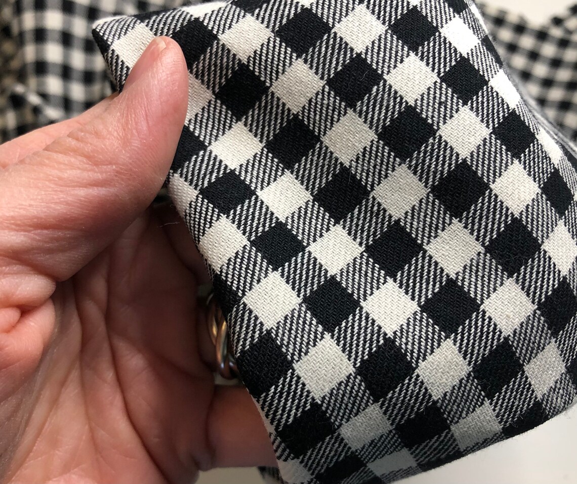 Black Check Fabric Plaid Fabric Fabric by the Half Yard - Etsy