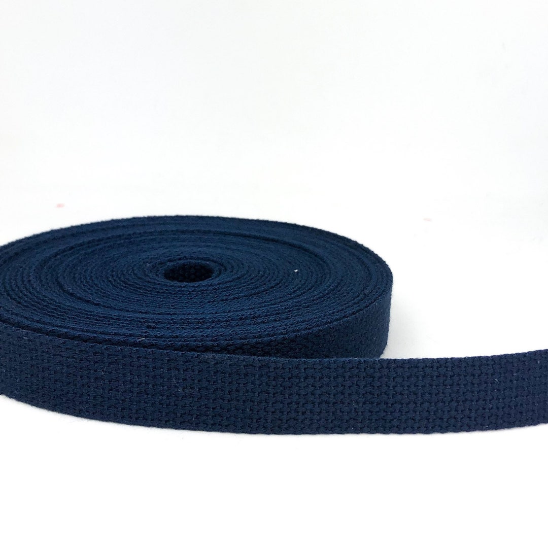 Navy Cotton Webbing, 1 Inch Heavy Cotton Webbing, Tote Bag Straps, One ...