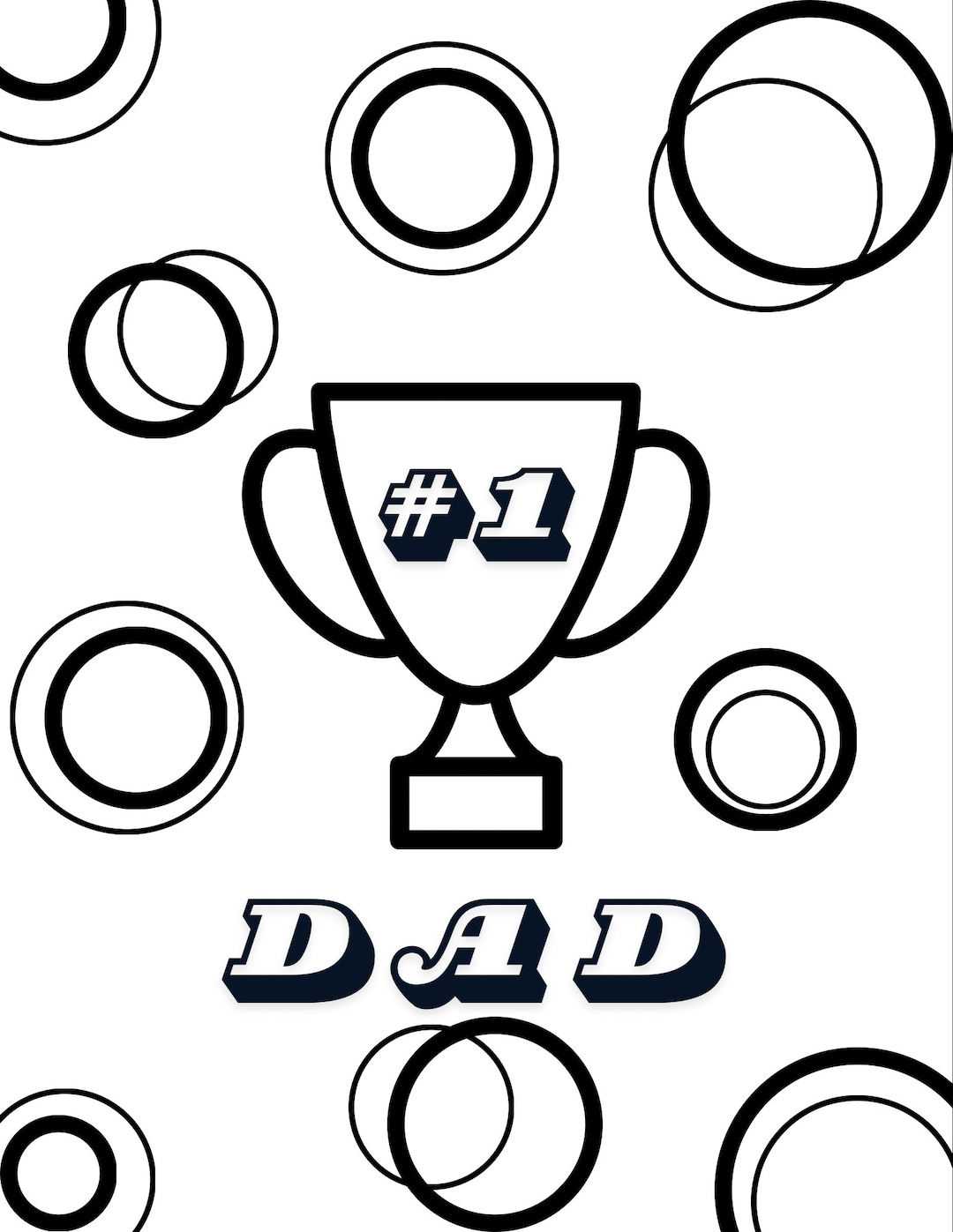 Fathers Day 1 Dad Coloring Page - Etsy