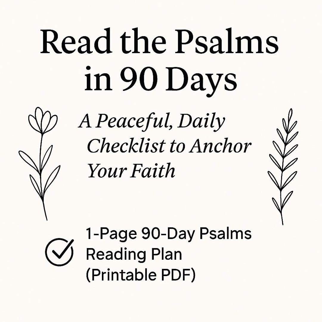 90-day Psalms Reading Plan: Christian Bible Study Checklist (digital ...