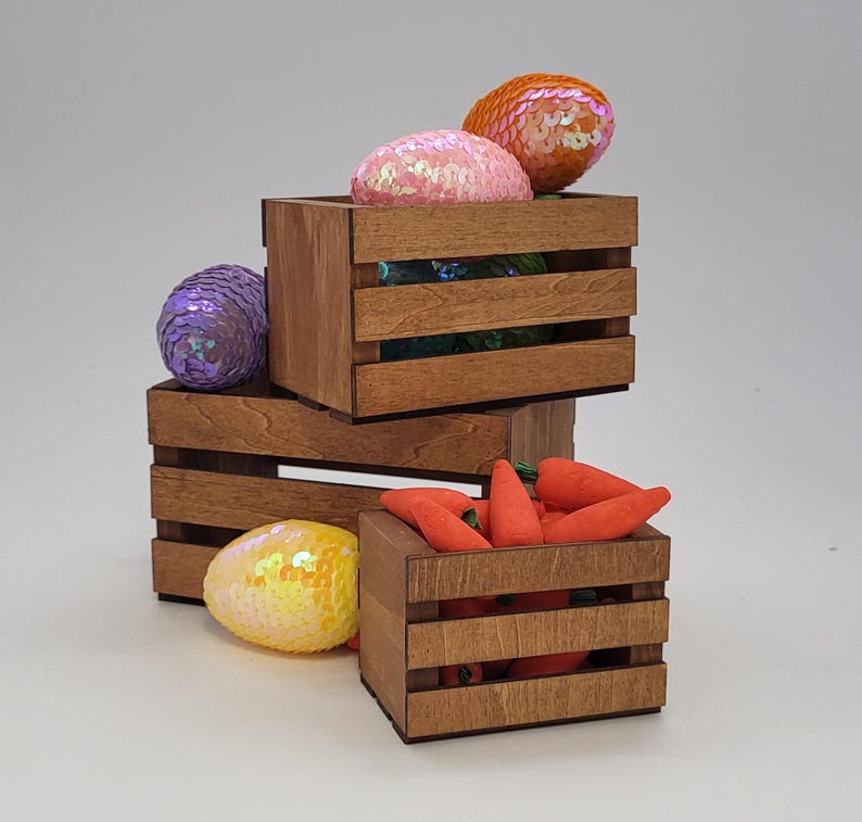 Small Nesting Wood Decorative Crates - Etsy