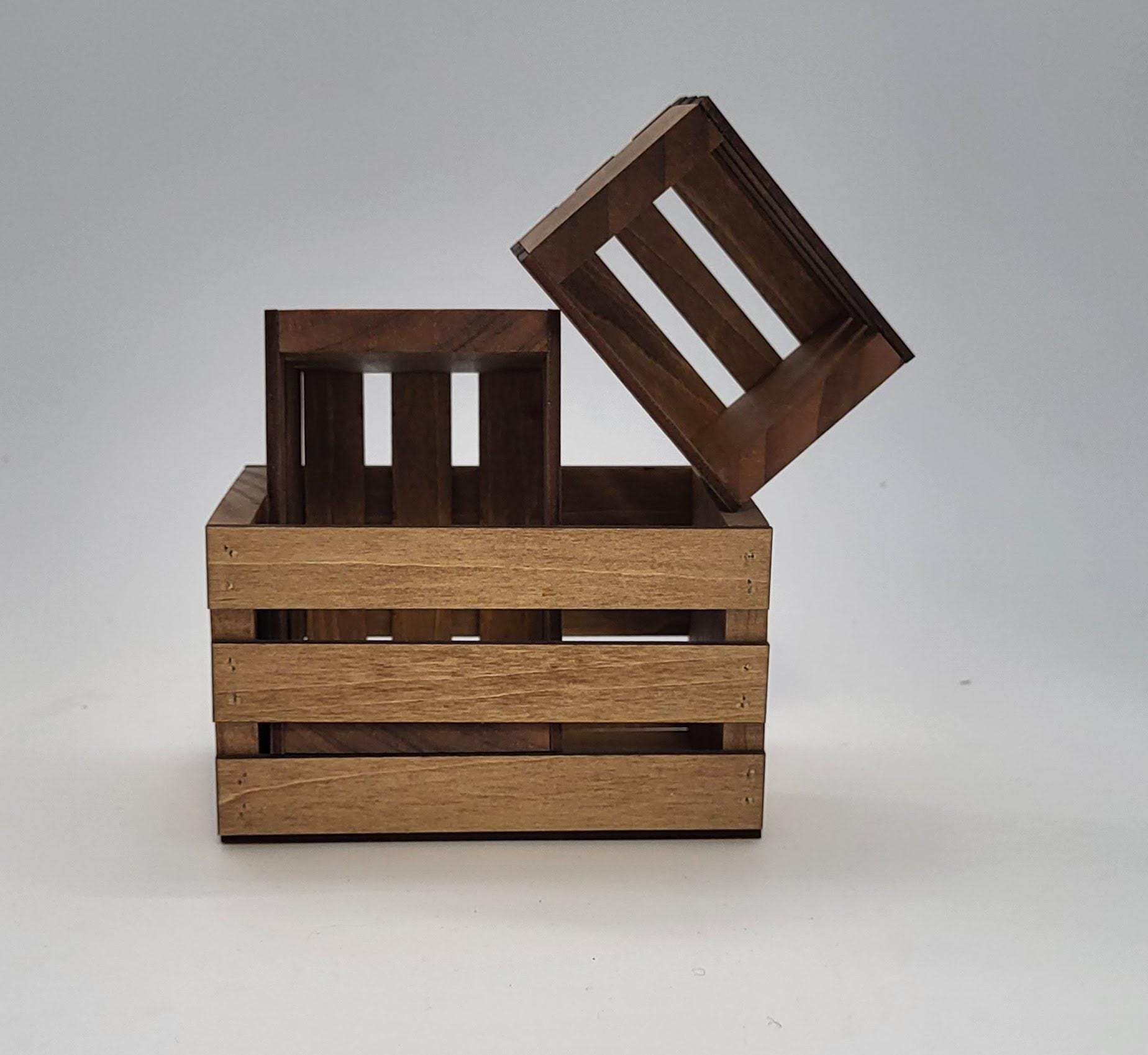 Small Nesting Wood Decorative Crates - Etsy