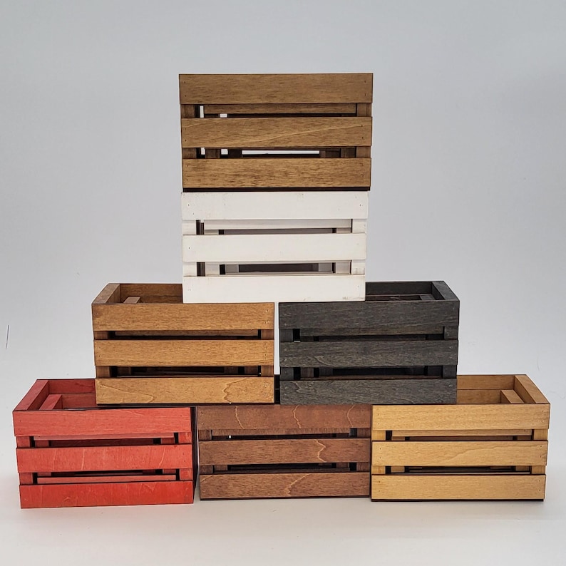 Small Nesting Wood Decorative Crates - Etsy