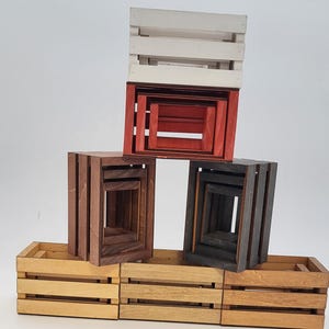 Small Nesting Wood Decorative Crates - Etsy