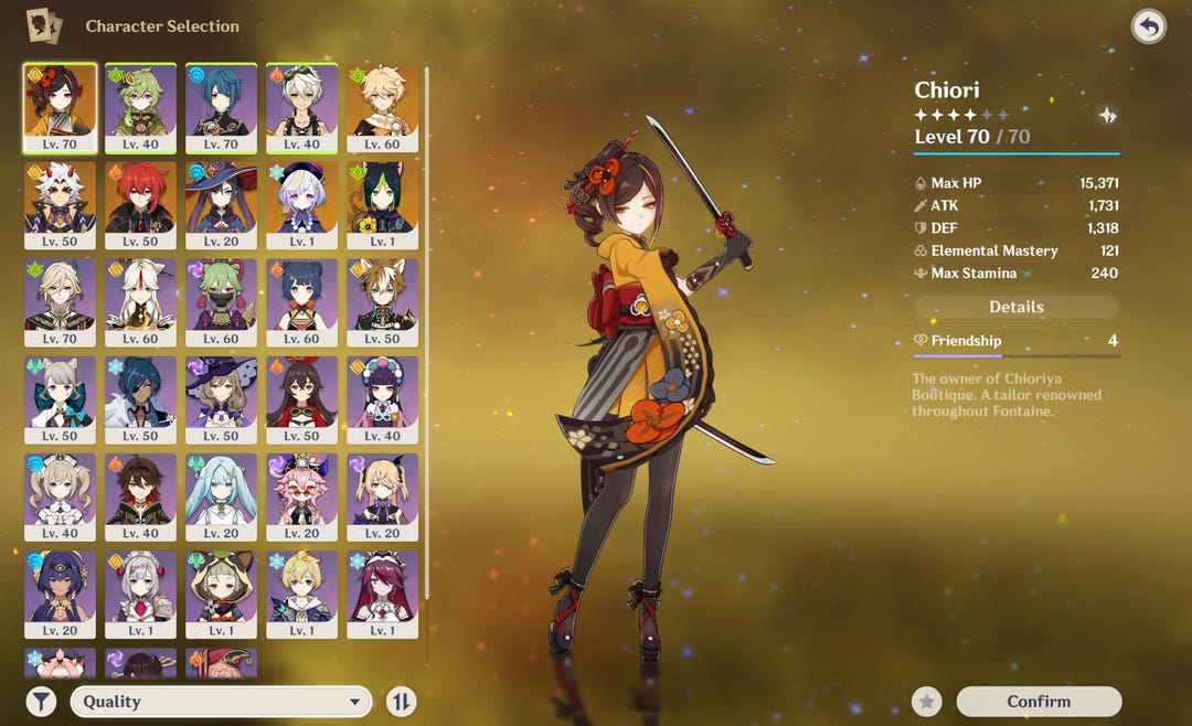 Genshin Impact Account AR 56 EU Full 11X5 Star Chiori,İtto,tinghari ...