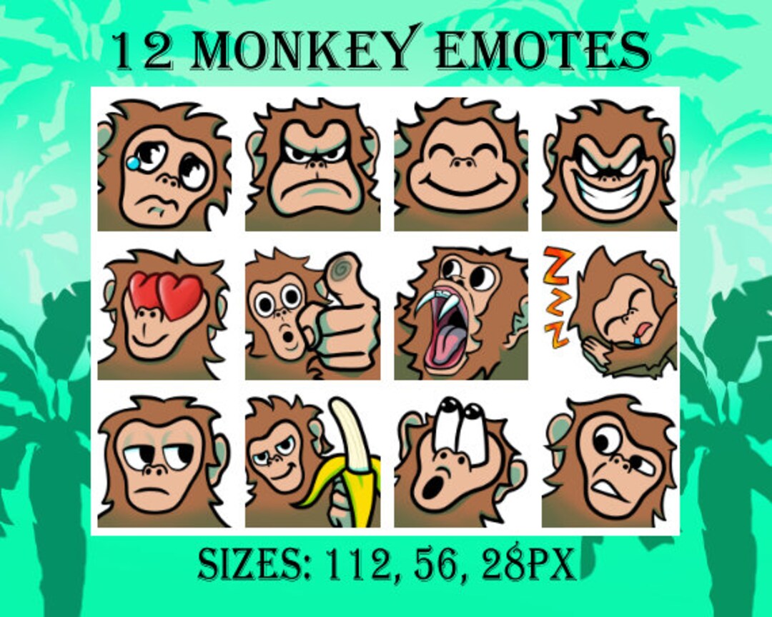FUNNY Monkey Emote Bundle - Twitch, Discord, Youtube - Etsy
