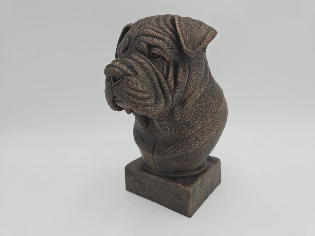Bust of a Shar Pei Bust Bust Dog Statue - Home Decor Dog Lover Gift Him ...