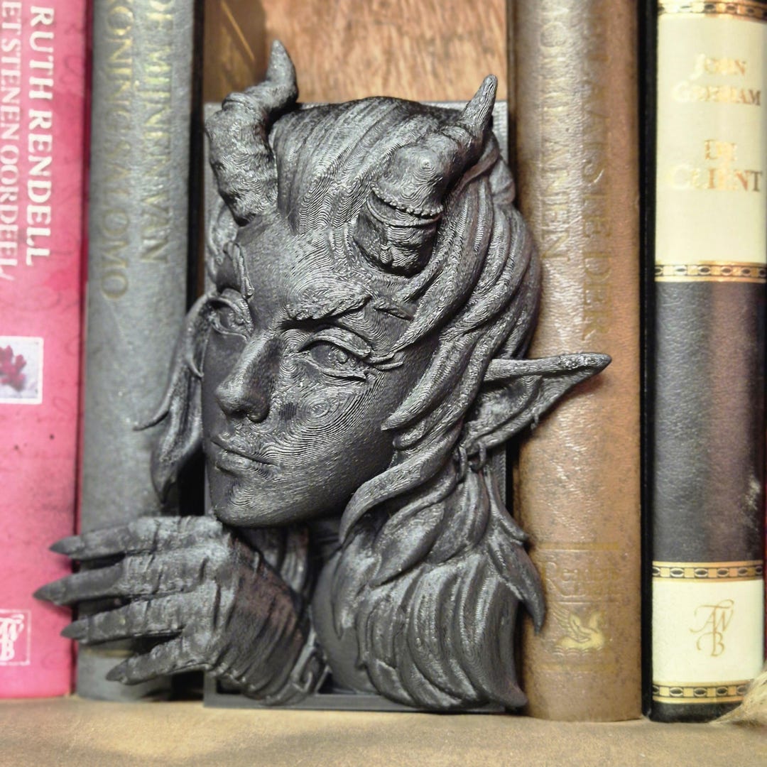 Unique Devil Woman Book Nook - 3D Printed Bookshelf Decor - Etsy