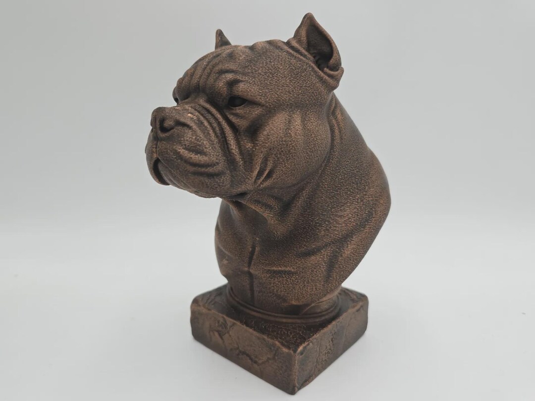 Bust of an American Bully Dog Statue - Home Decor Dog Lover Handpainted ...