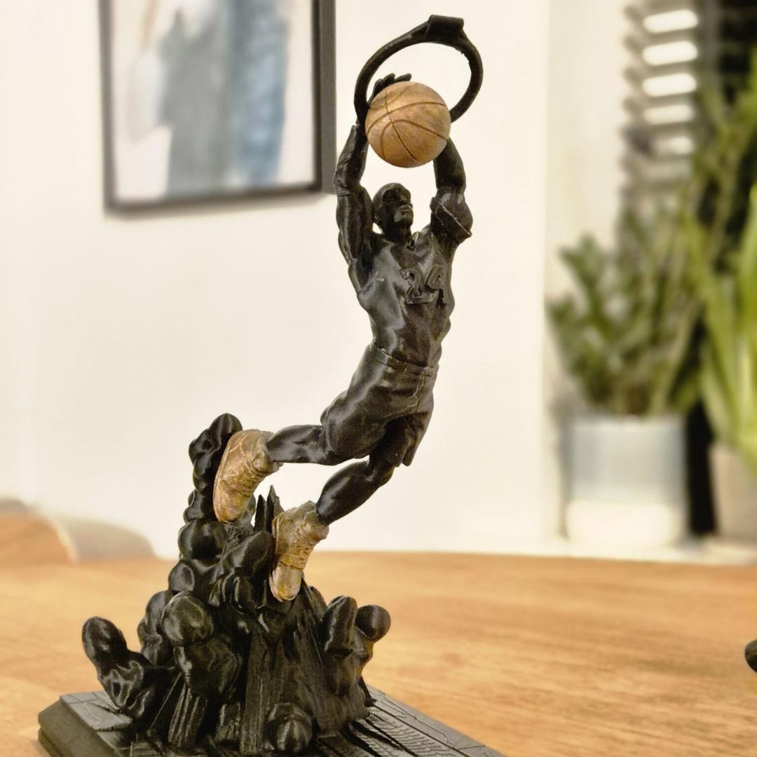 Basketball Player Slam Dunks in the Hoop - Dynamic Sports Statue - Etsy