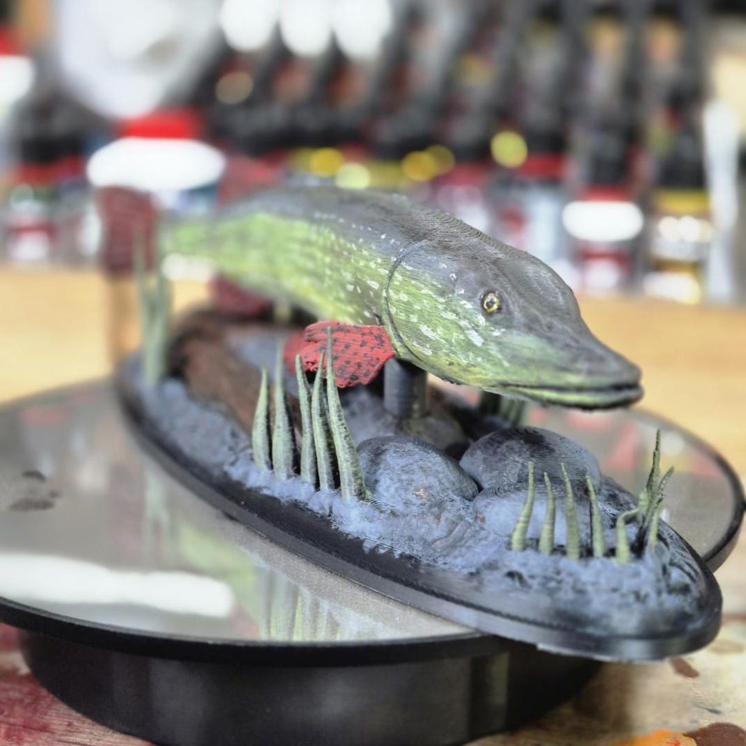 Unique Hand-painted 3D Printed Pike Sculpture - Etsy
