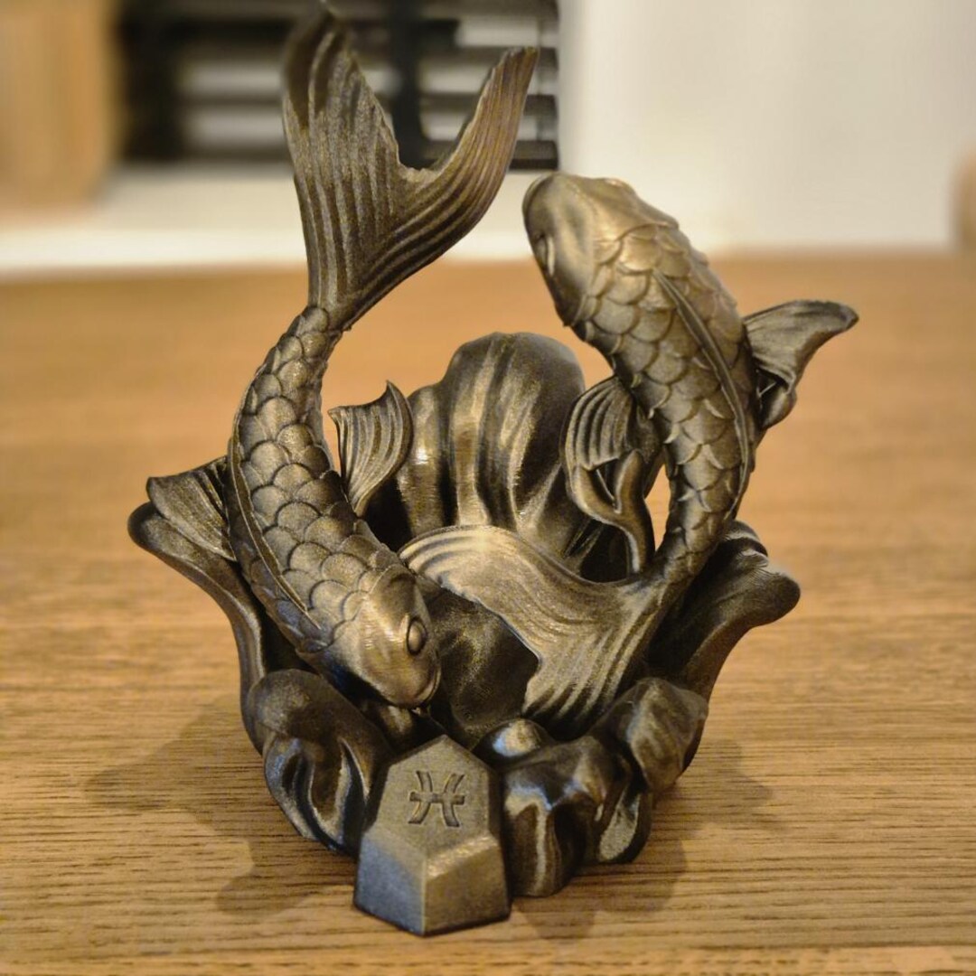 Elegant Pisces Figurine - Handcrafted Astrology Art - Birthday ...