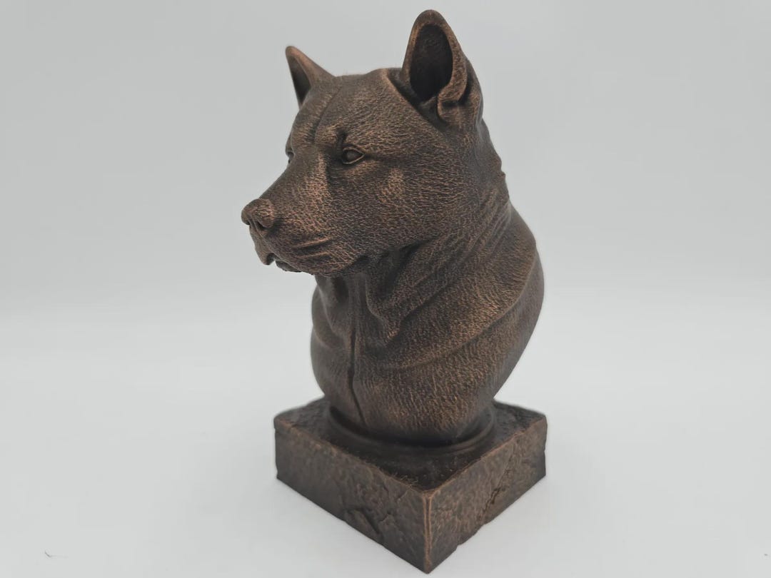 Bust of an Akita Dog Statue - Home Decor Dog Lover Handpainted Ornament ...