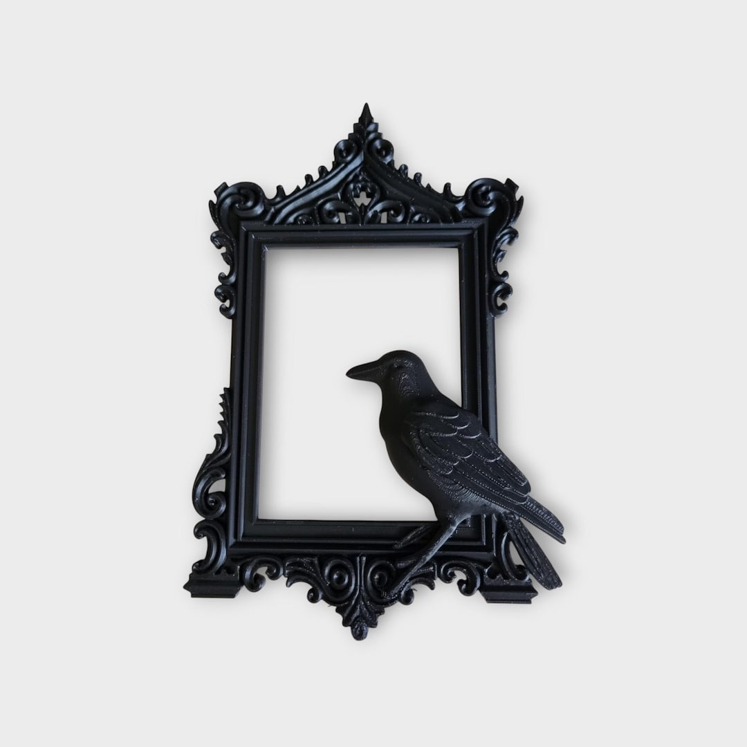 Raven Gothic Picture Frame | Crow Wall Decor | Dark Academia Frame ...