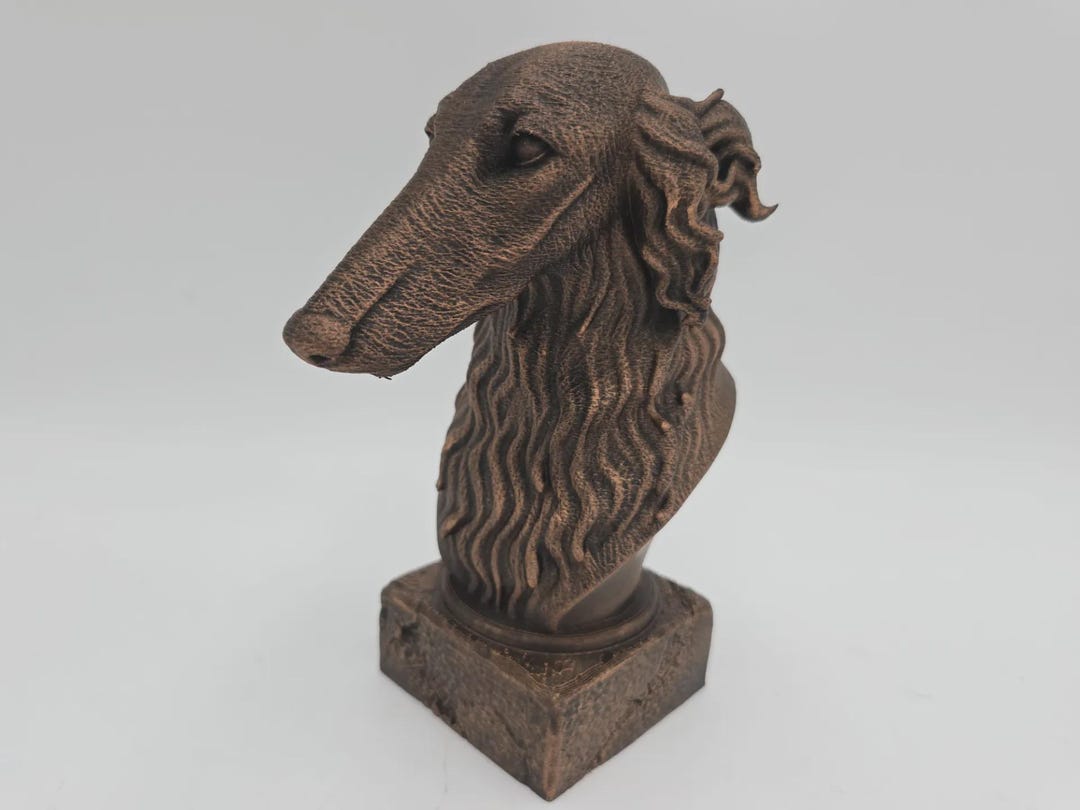 Bust of a Borzoi Dog Statue - Handpainted Home Decor Dog Lover Gift Him ...