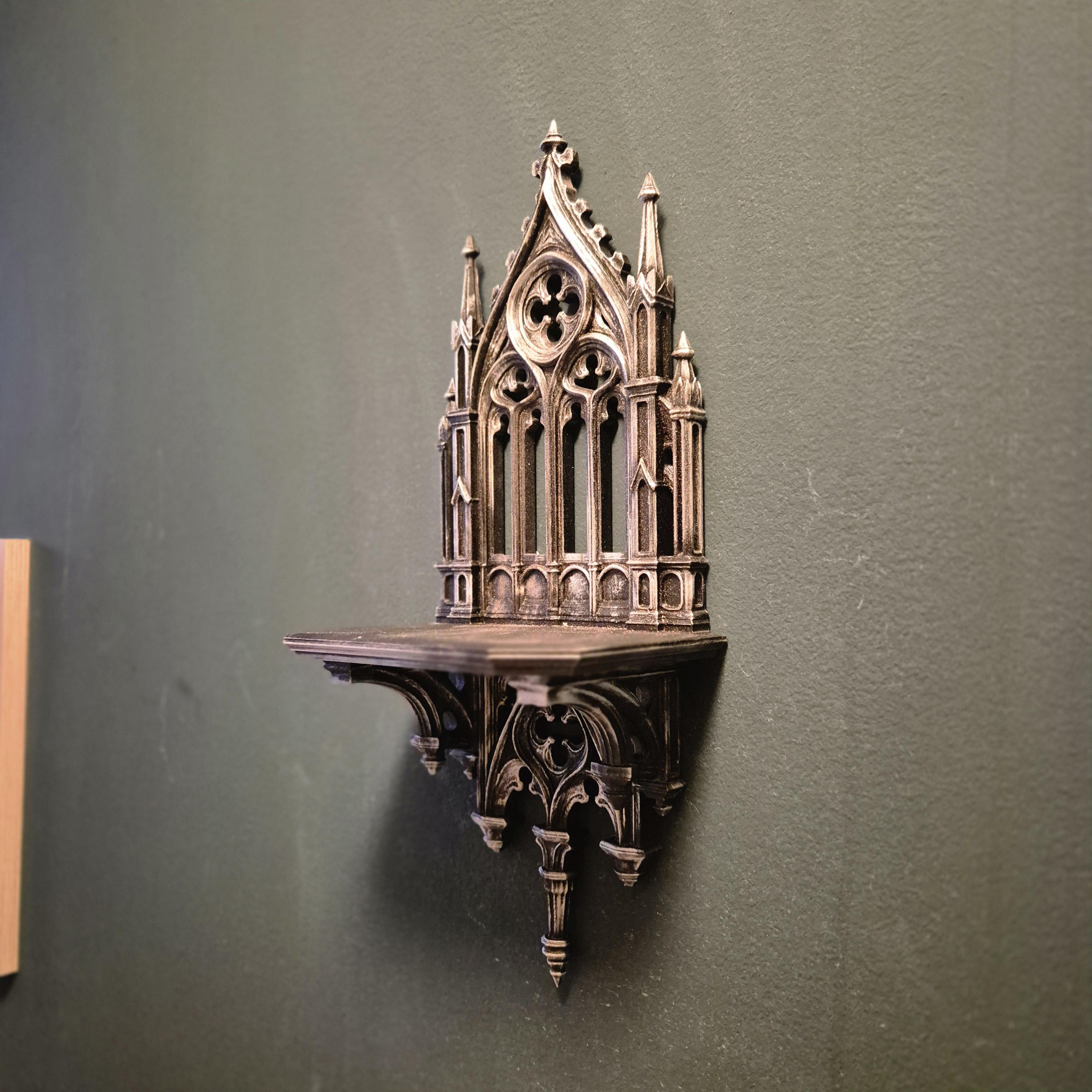 Silver Gothic Wall Shelf – Dark Academia Cathedral Style Mini Altar ...