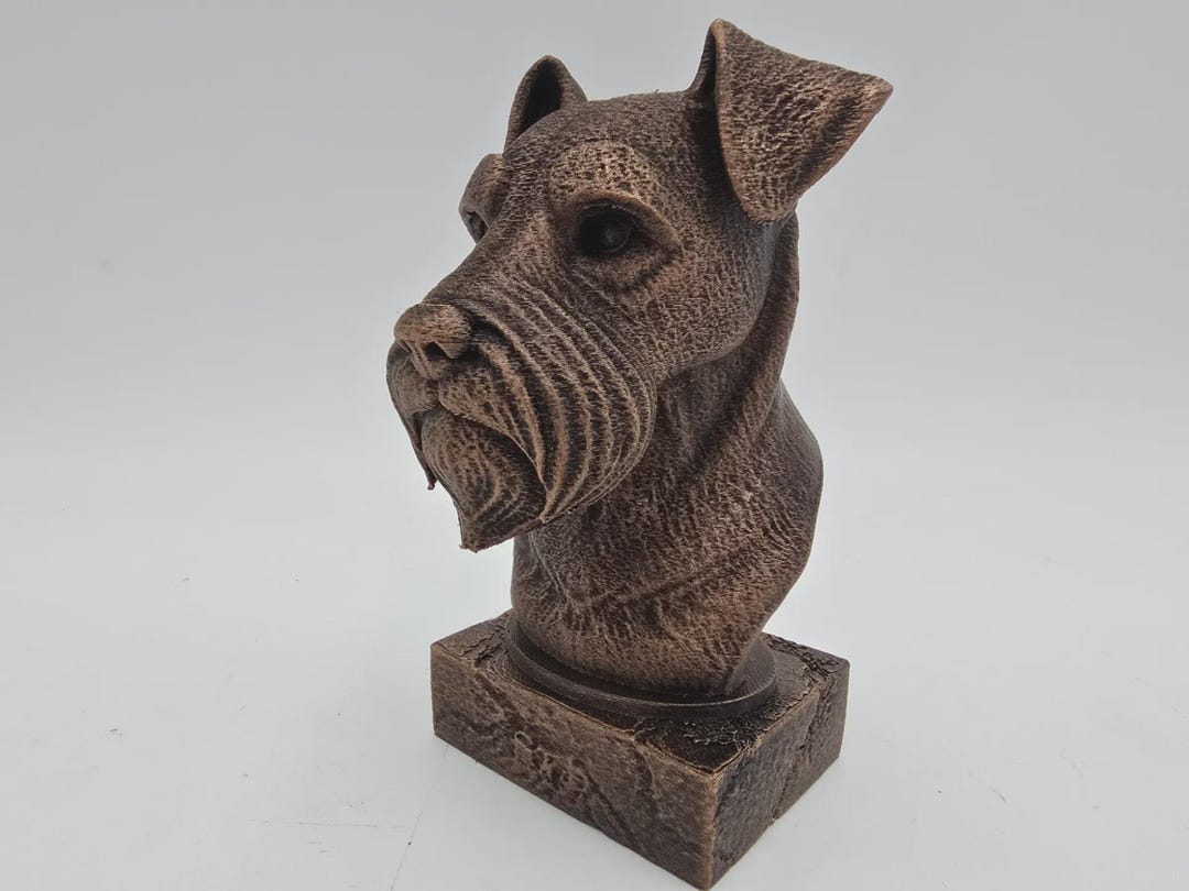 Bust of a Schnauzer Bust Bust Dog Statue - Home Decor Dog Lover Gift ...