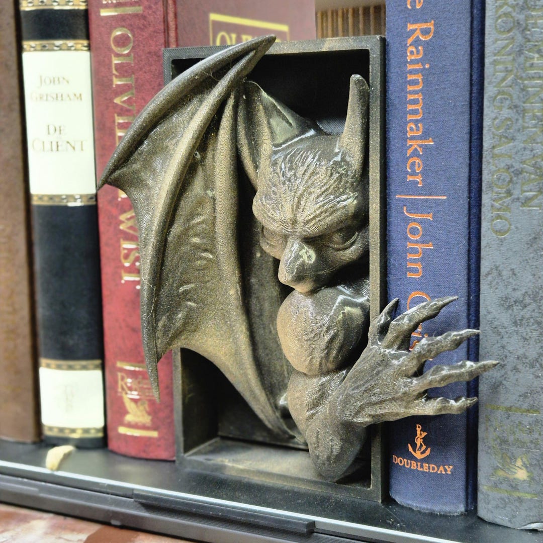 Unique Handcrafted Bat Book Nook | Mystical Bat Bookend | Fantasy ...