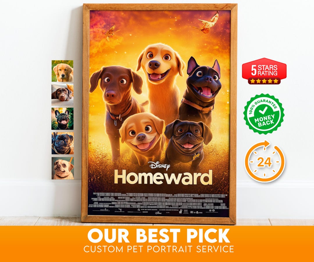 Custom Pixar Pet Poster | Cartoon Pet Art | Pixar-inspired Pet ...