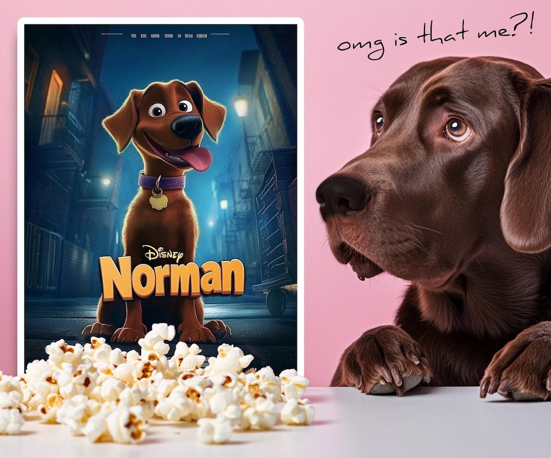 Custom Pixar Pet Poster Cartoon Pet Art Pixar-inspired Pet Caricature ...