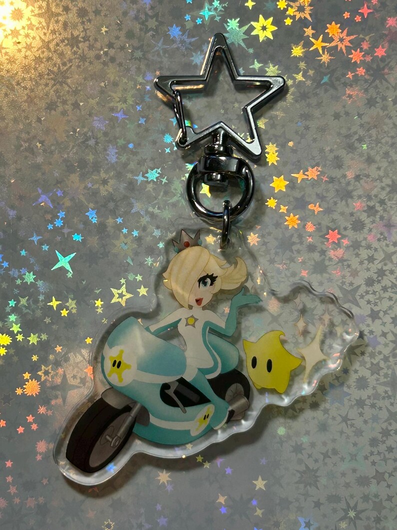 Mario Kart Princess Rosalina Acrylic Charm Keychain - Etsy
